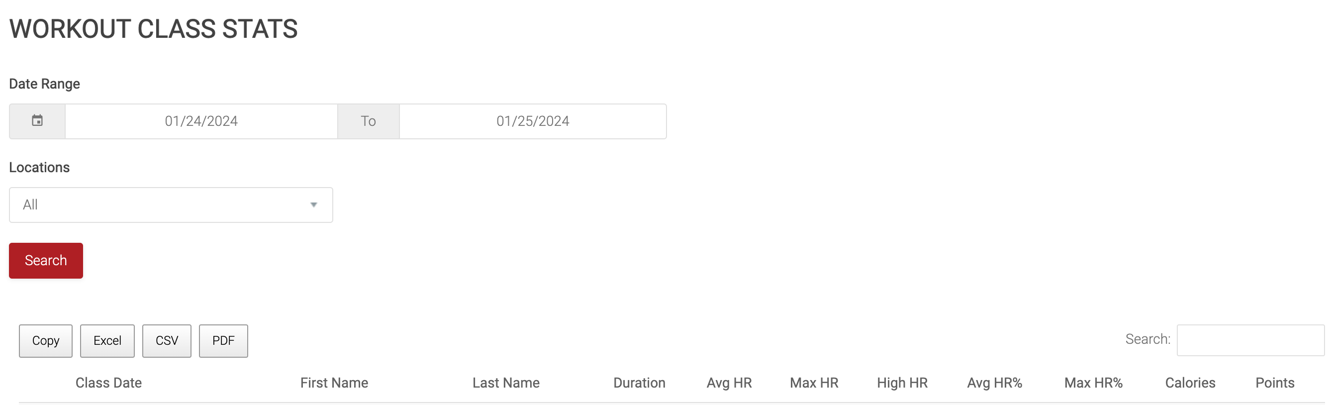 Heart Rate Stats Page – PerformanceIQ